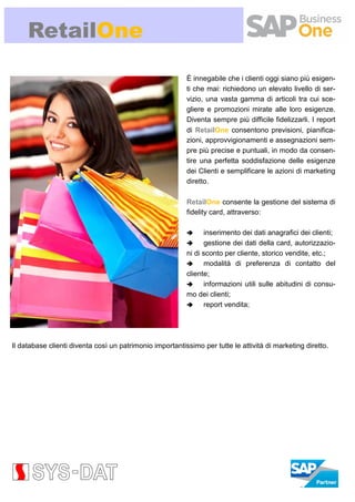 SYS-DAT - RETAIL ONE - SAP Business One | PDF