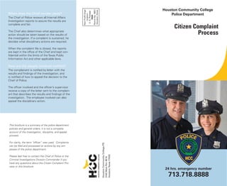 HCC Police citizen complaint process bro | PPT