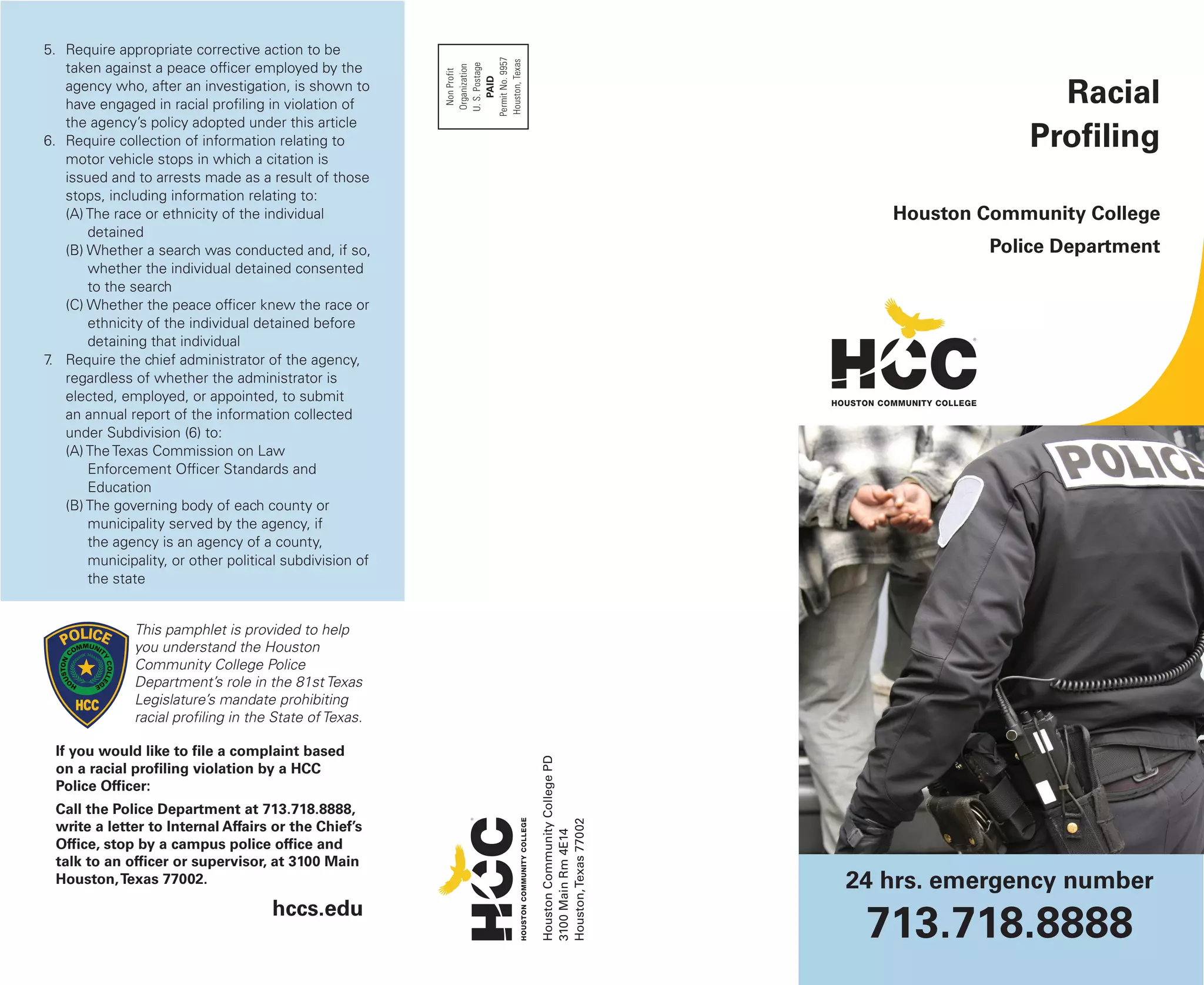 HCC Police Racial Profile brochure | PPT