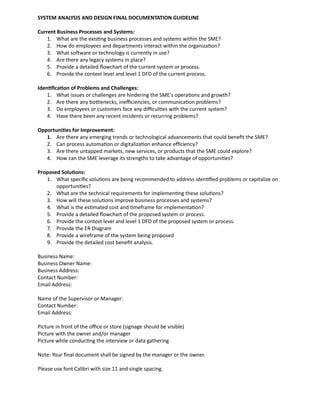System Analysis and Design Project Guide | PDF