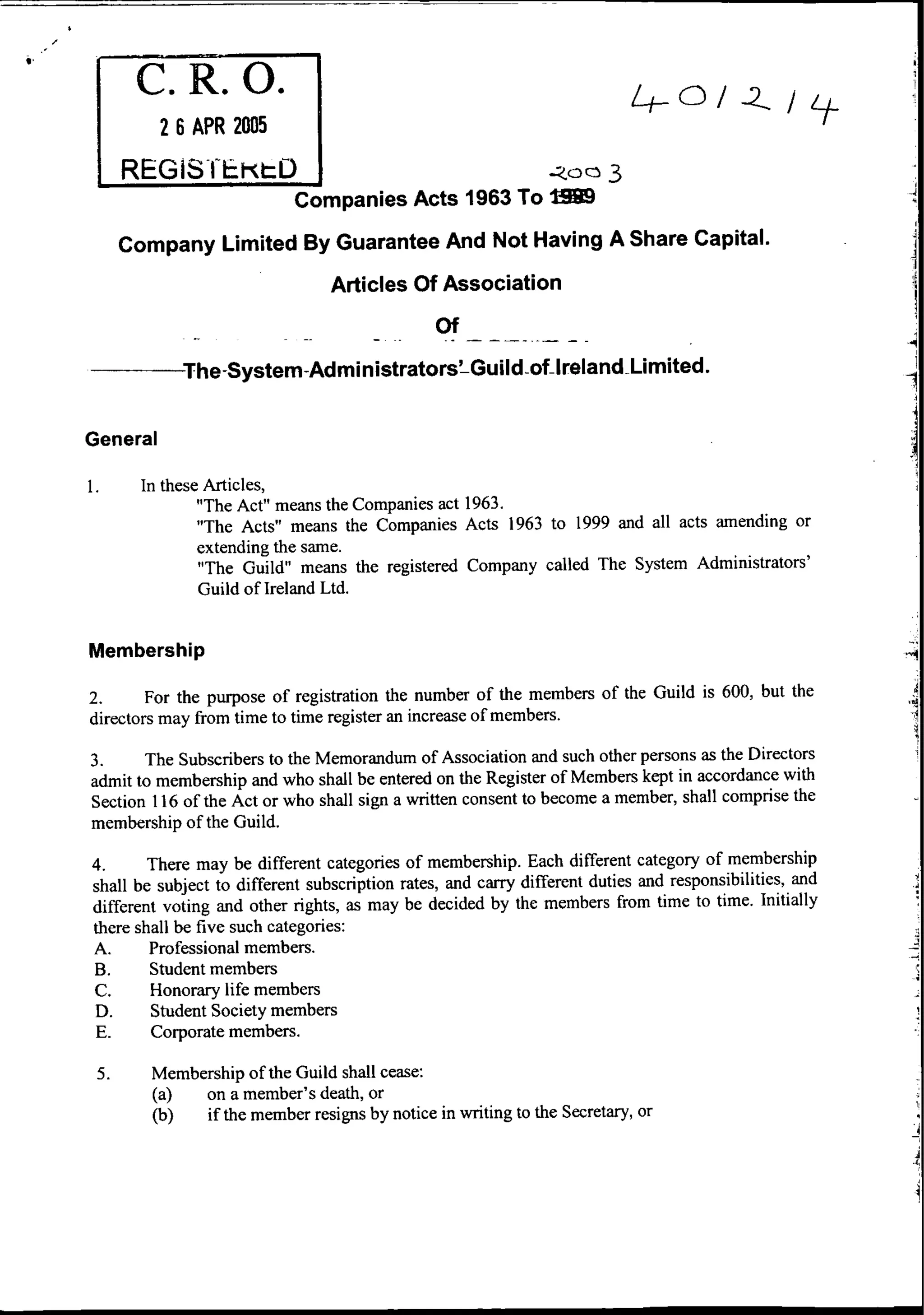 Sysadmin.Ie Memorandum And Articles Of Association | PDF