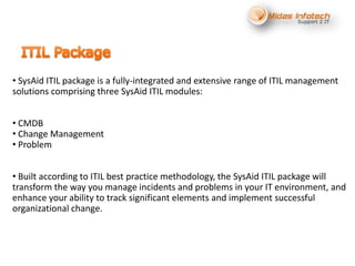 SysAid Presentation V.7 | PPTX | Computer Software and Applications | Computing