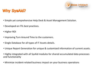 SysAid Presentation V.7 | PPTX | Computer Software and Applications | Computing