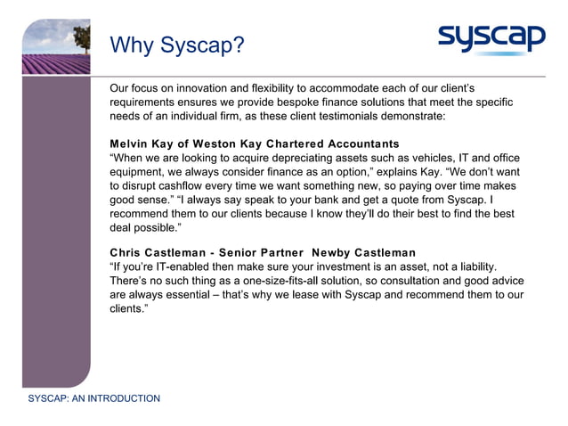 Syscap Accountancy Introduction | PPT