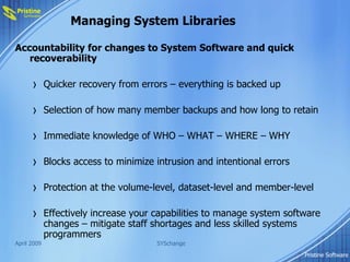 Mainframe Audit and Systems Software Manageability | PPT