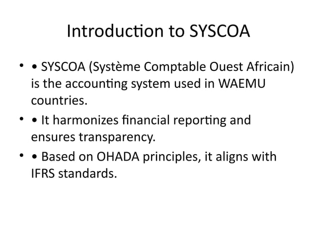 SYSCOA chart of account west and central | PPT
