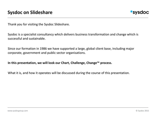 Sysdoc - Chart Challenge Change™ | PPT