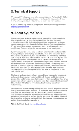 SysInfoTools RAID Recovery Software | PDF | Operating Systems | Computer Software and Applications
