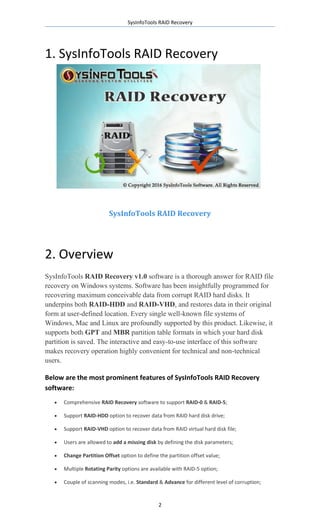 SysInfoTools RAID Recovery Software | PDF | Operating Systems | Computer Software and Applications