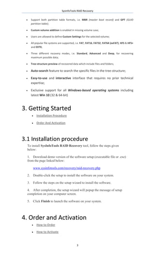 SysInfoTools RAID Recovery Software | PDF | Operating Systems | Computer Software and Applications