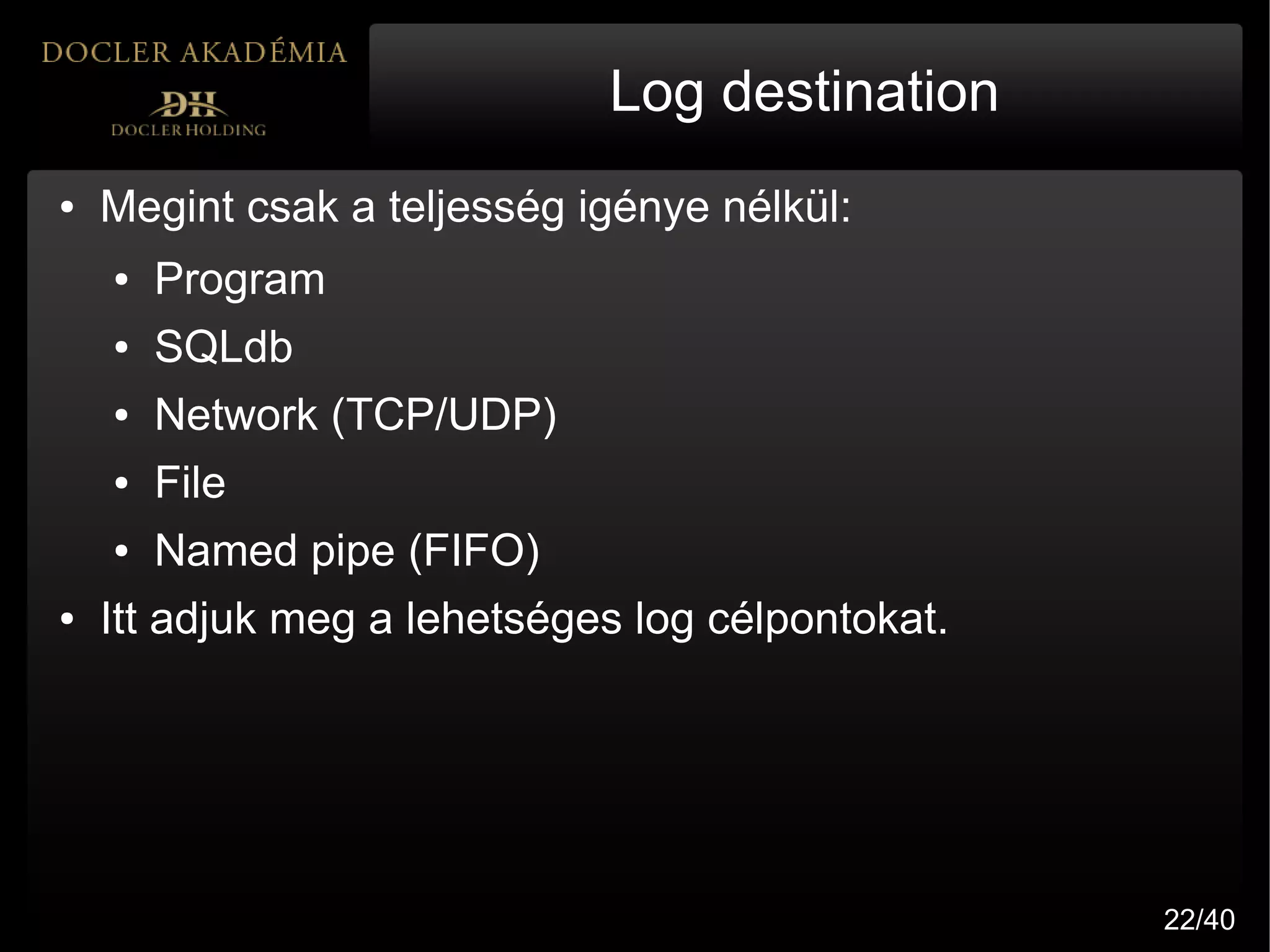 Syslog-NG (nem csak) fejlesztőknek | PDF