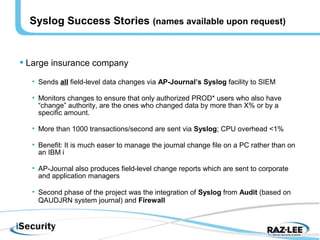 Syslog for SIEM using iSecurity | PPT