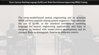 Systems Modeling Language (SysML) and Model-Based Systems Engineering ...
