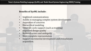Systems Modeling Language (SysML) and Model-Based Systems Engineering ...
