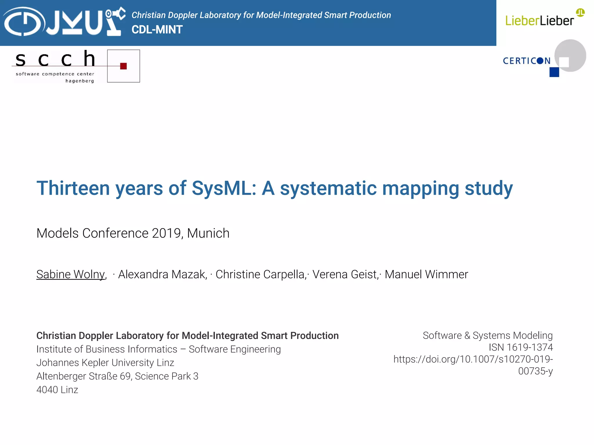 Thirteen Years of SysML: A Systematic Mapping Study | PPT