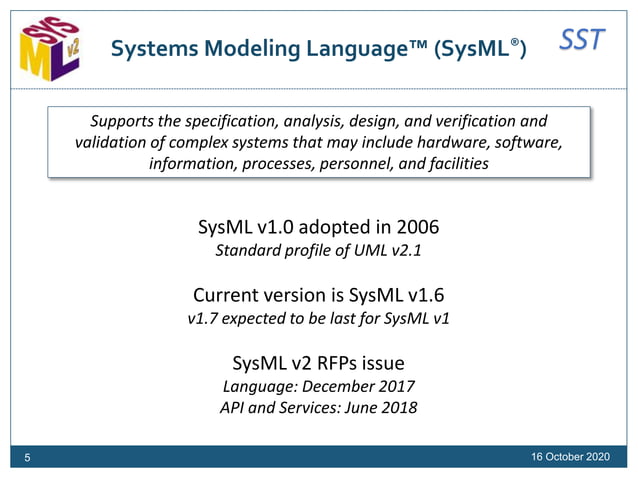 Introduction to the OMG Systems Modeling Language (SysML), Version 2 | PPTX