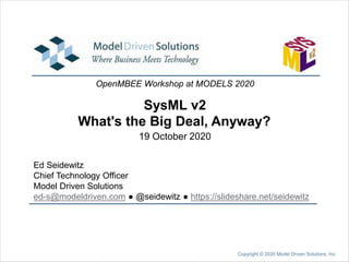 SysML v2 - What's the big deal, anyway? | PPTX