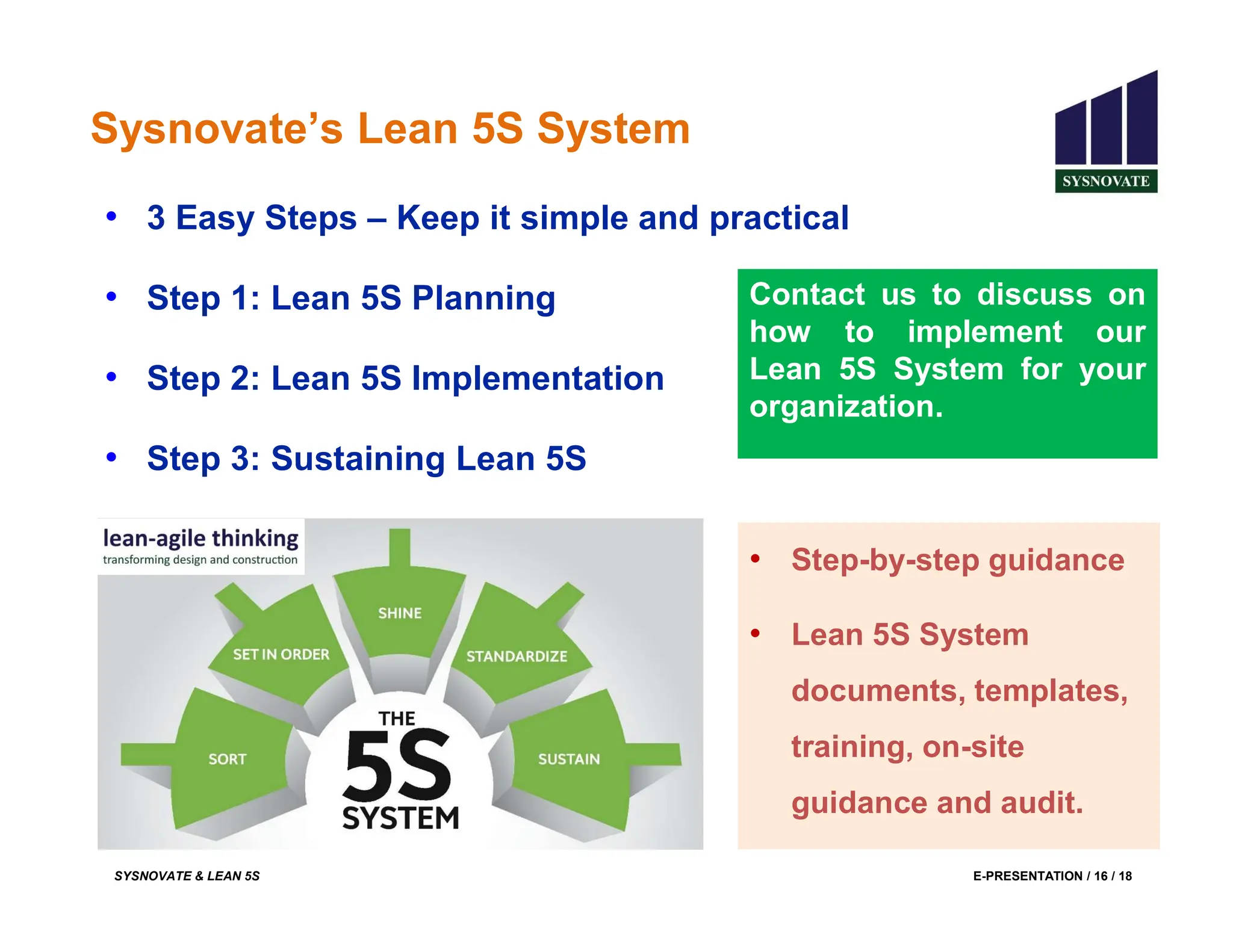 Sysnovate-Lean-5S management system at construction project site | PDF