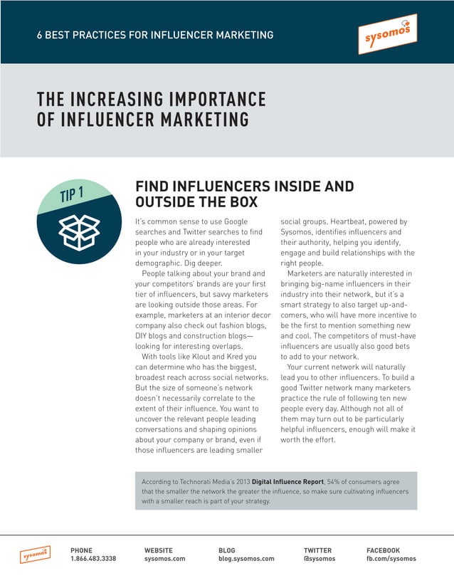 Tip sheet Influencer marketing | PDF | Social Networking | Internet