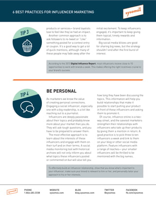 Tip sheet Influencer marketing | PDF | Social Networking | Internet