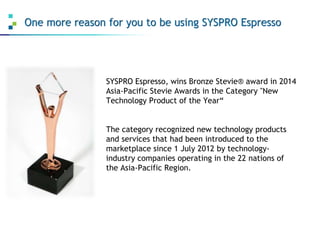 Mobile ERP Solution Simplified - SYSPRO Espresso | PPTX