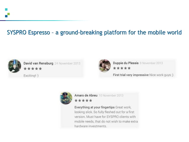Mobile ERP Solution Simplified - SYSPRO Espresso | PPT