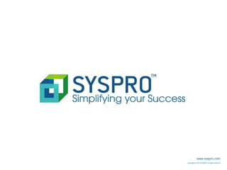 SYSPRO Espresso Mobile ERP Solution for the Sales Force | PPT