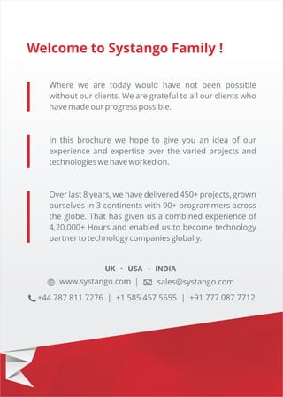 Mobile and Web App Tech Agency Brochure - Systango | PDF