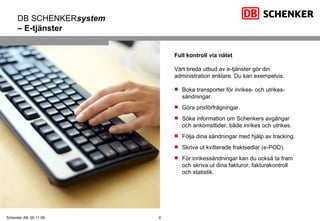 DB SCHENKERsystem | PPT
