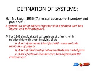System approach in Geography | PPTX