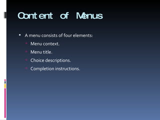 System Menu And Navigation | PPT