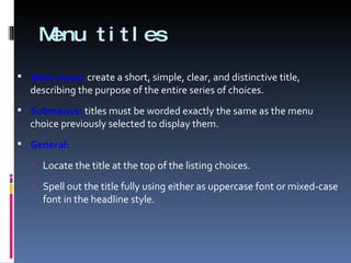 System Menu And Navigation | PPT
