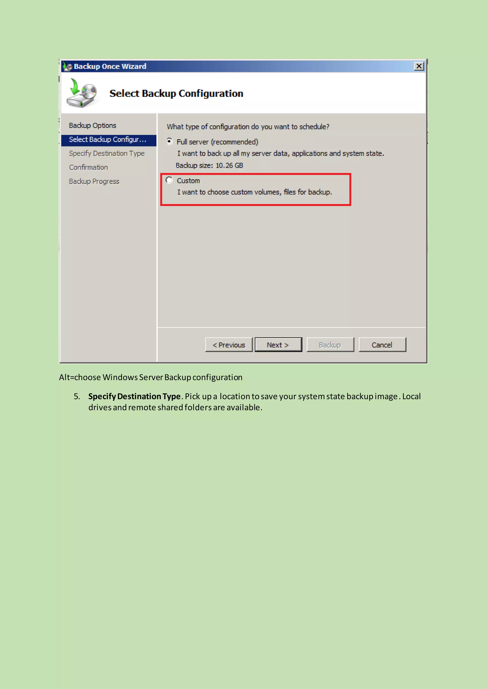 system state backup restore | DOCX