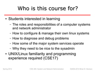 System and Network Administration course | PDF