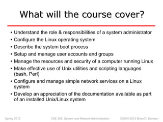 System and Network Administration course | PDF
