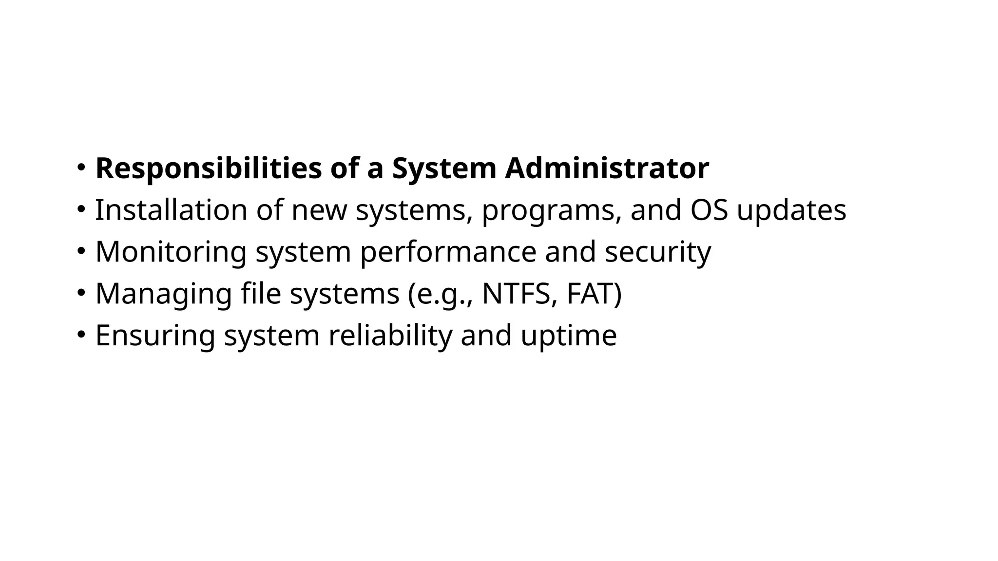 system admin ppt for graduate students basics | PPTX