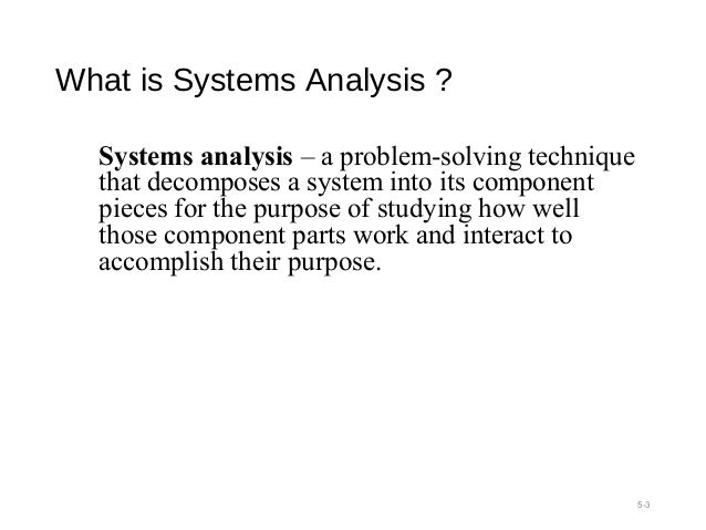 System analysis