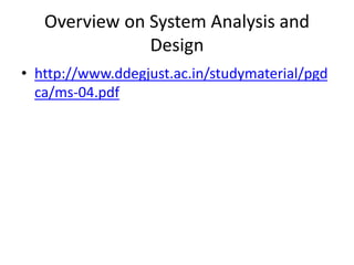 System analysis and_design | PPT