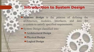System analysis and design logical design | PPTX