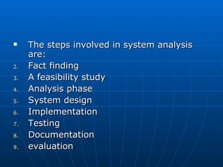 System analysis and design | PPT | Business | Business and Finance