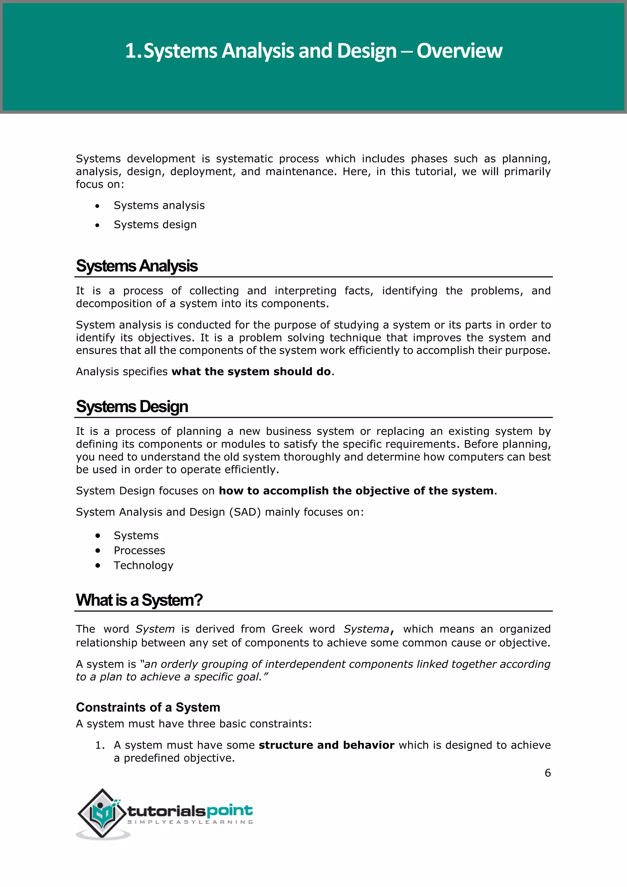 System analysis and_design_tutorial | PDF