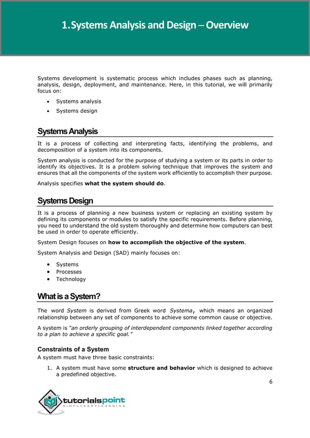 System analysis and_design_tutorial | PDF