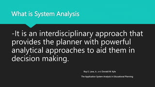System Analysis as Tool in Educational Planning.pptx