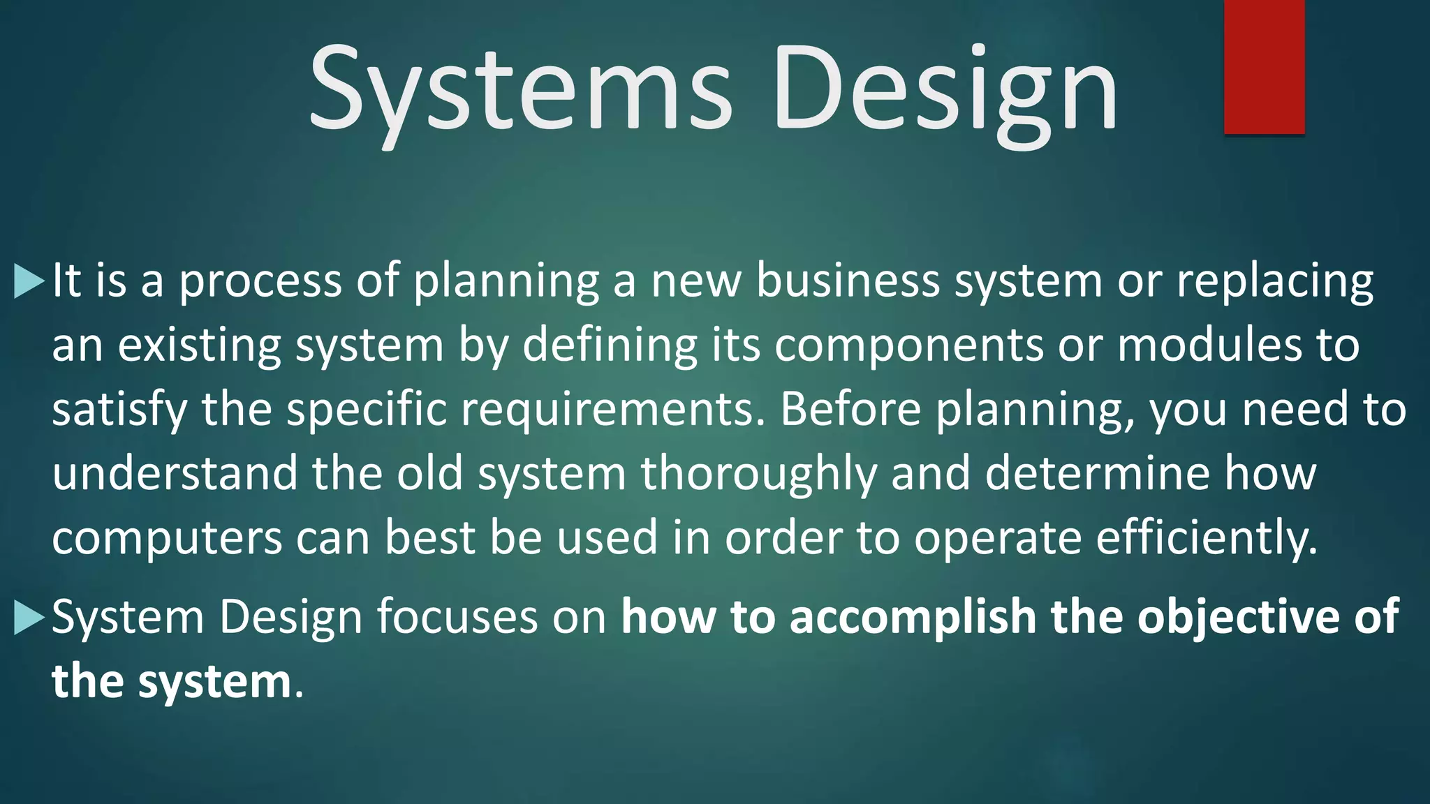 System Analysis & Design | PPT