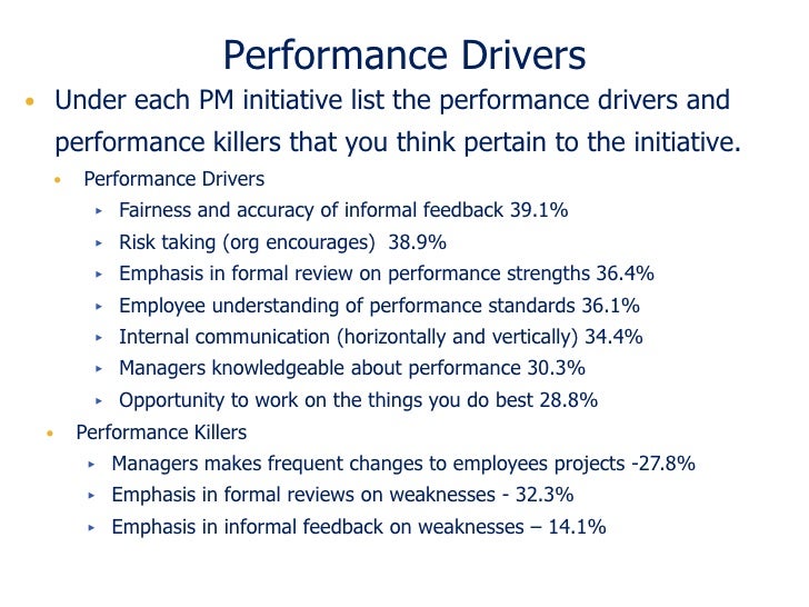 System Analysis Performance Drivers