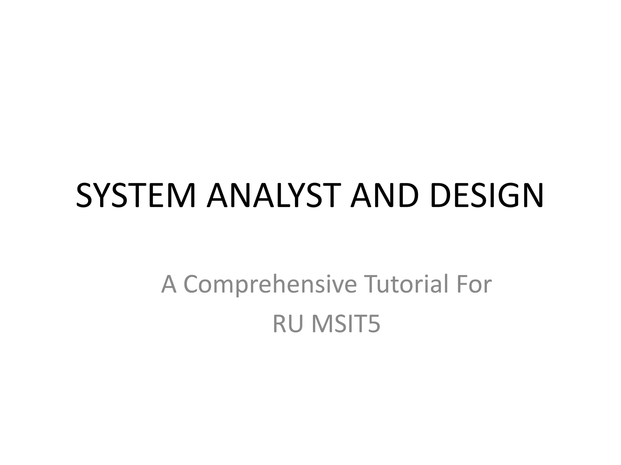 System analyst and design | PPT