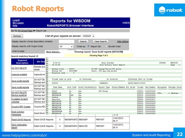 System and Audit Reporting with Robot | PPT