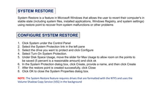 System and Data recovery in modern technology | PPT
