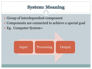 System and its characteristics bcom 2sem | PPT