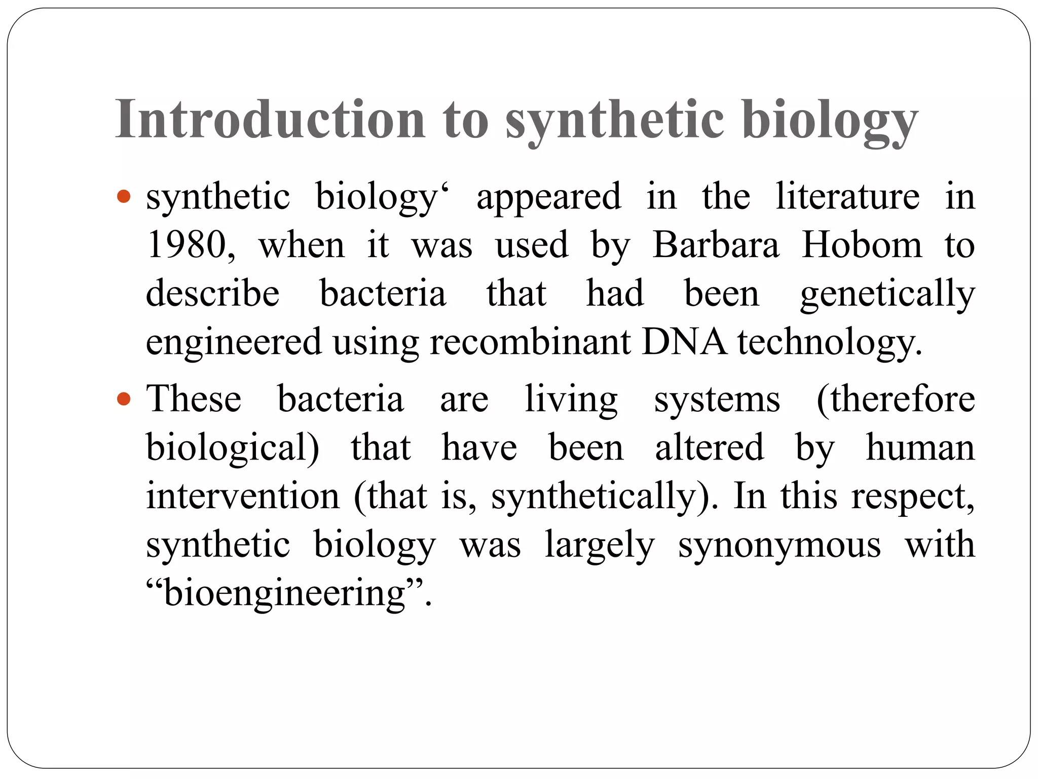 System and synthetic biology | PPTX
